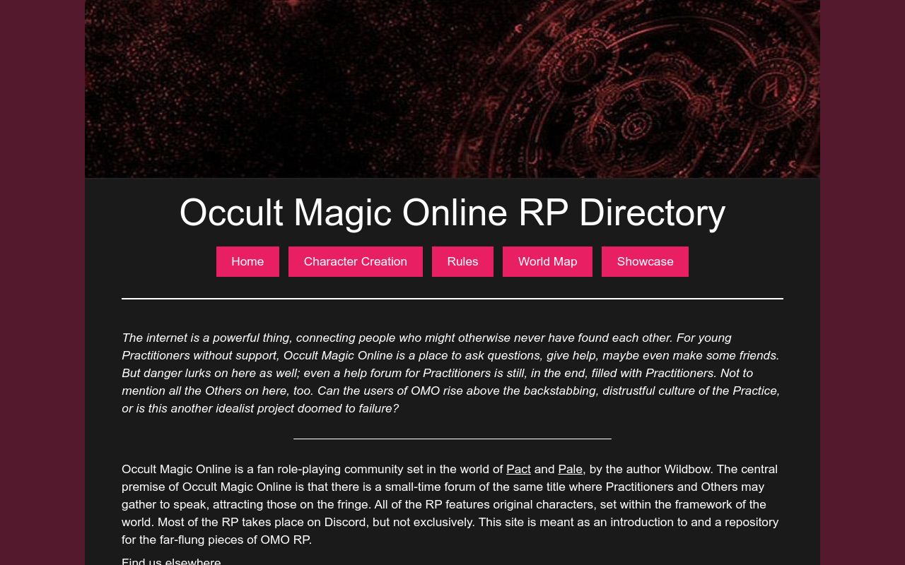 Occult Magic Online RP Directory